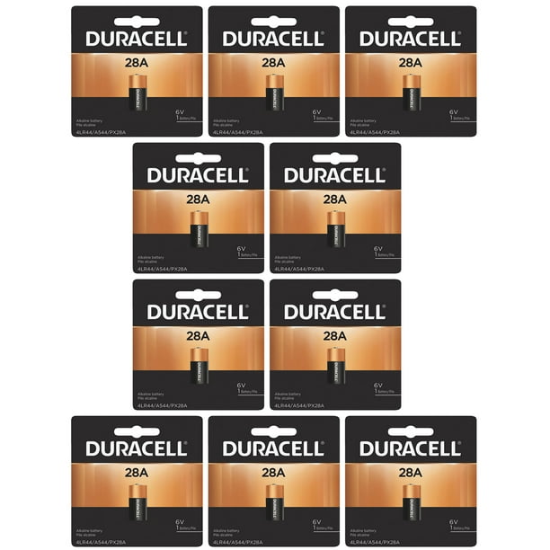 10x Duracell 28A 6V Battery Compatible with 476AF,476A,V4034PX,4LR44 ...