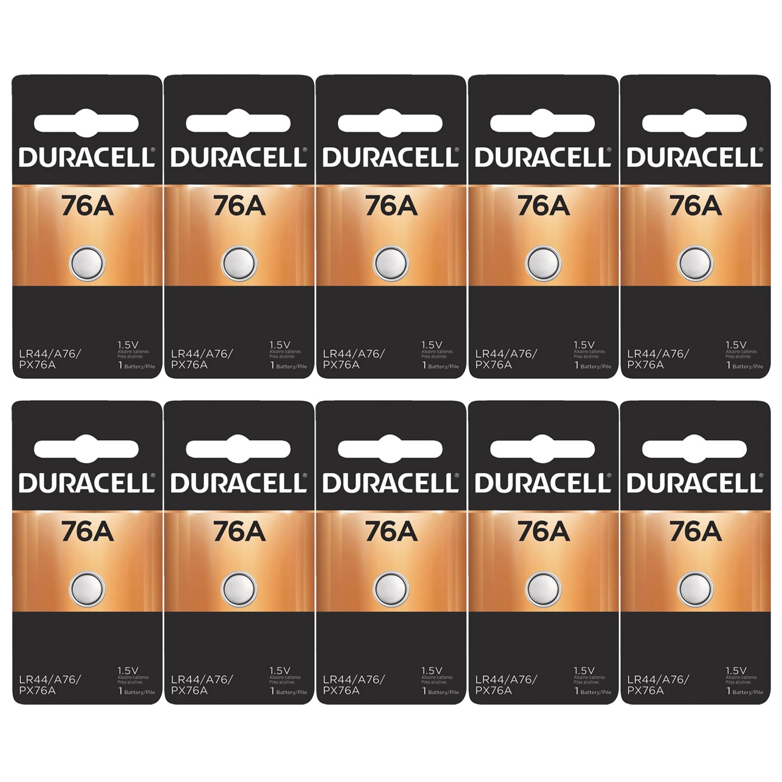 10x Duracell 76A 1.5V Alkaline Battery Replacement LR44,CR44,SR44,AG13 ...