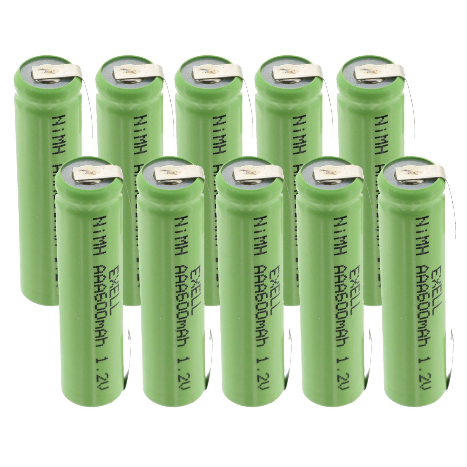 10x Exell 1.2V NIMH AAA 600mAh Rechargeable Batteries w/ Tabs - Walmart.com