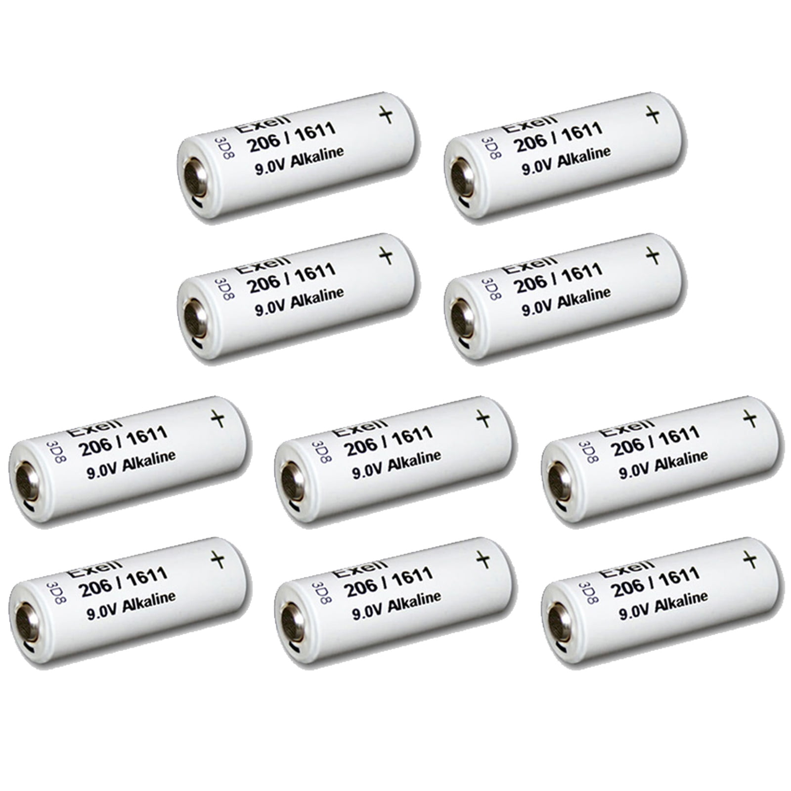 10x Exell 206A Alkaline 9V Battery 110mAh NEDA 1611, H-7D, H-6D ...