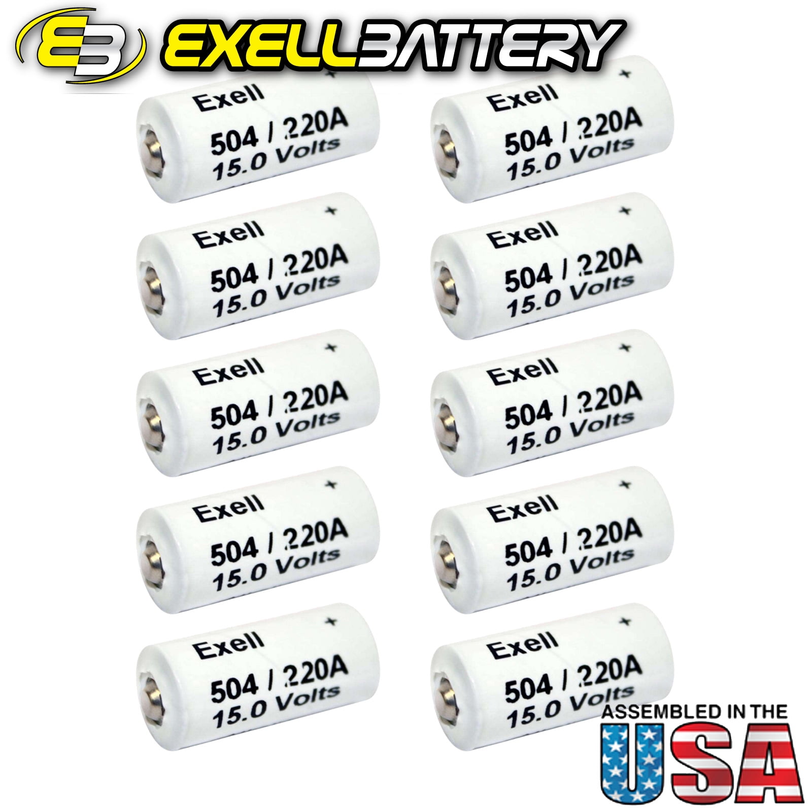 10x Exell A220 504A Alkaline 15V Battery NEDA 220 LR154 10F15 - Walmart.com