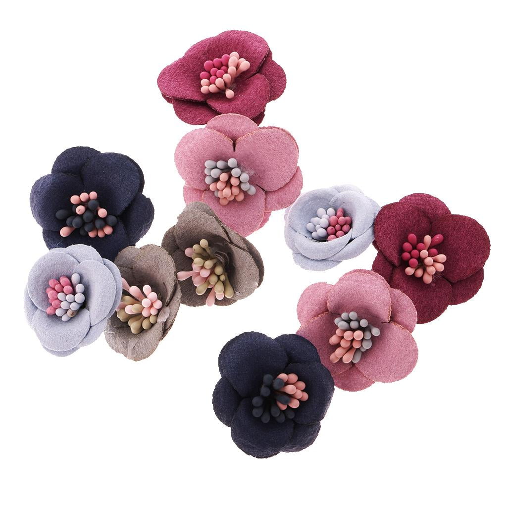 10x Fabric Flower Embellishments for Applique Hair Bow Decor - Walmart.com