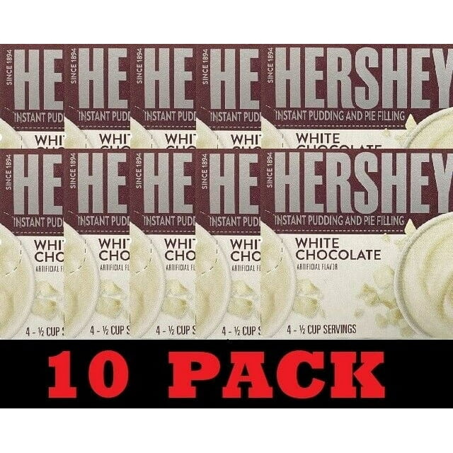 10x Hershey's WHITE CHOCOLATE Instant Pudding & Pie Filling Dessert Mix ...