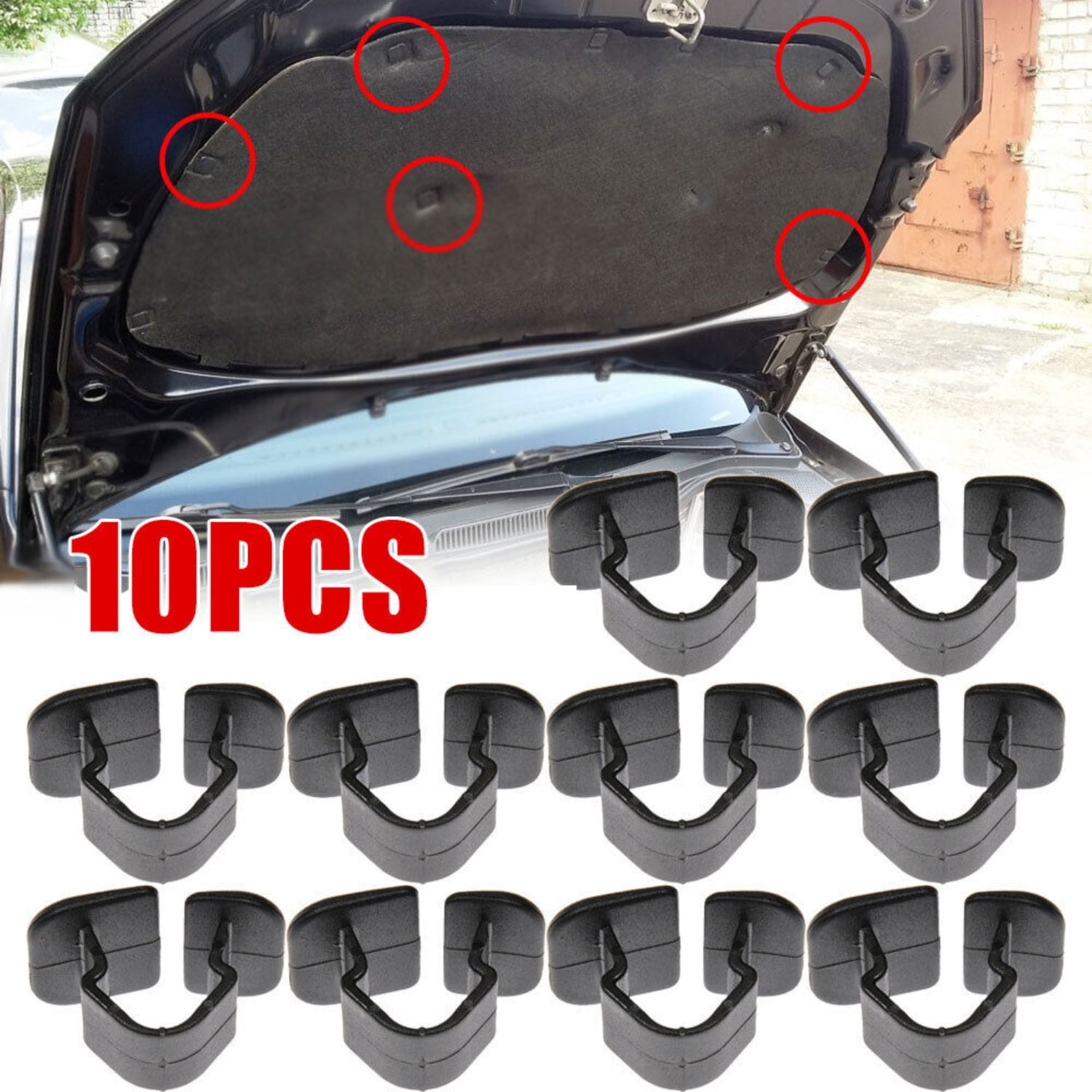 10x Hood Bonnet Insulation Plastic Clip Retainer Rivet Compatible ...