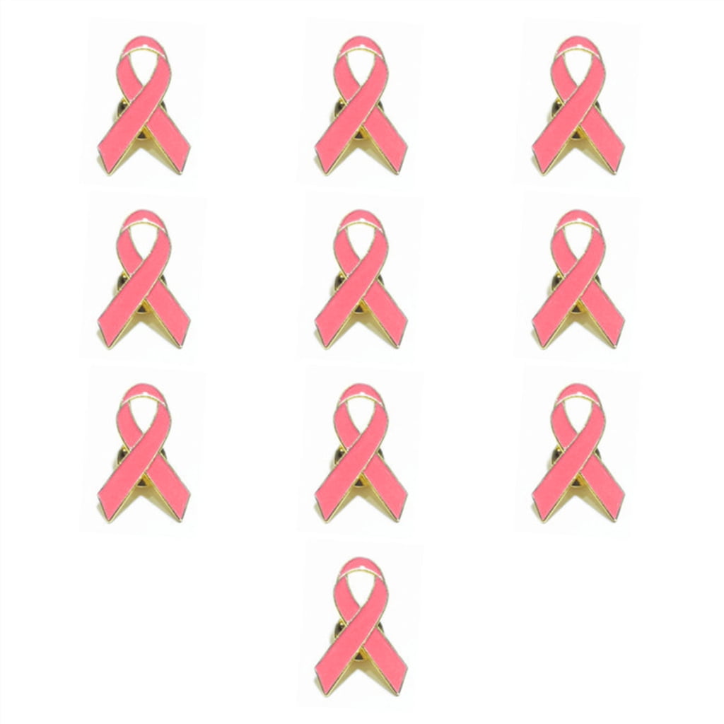 10x Hope Ribbon Brooch Pink Awareness Buttons Badge Lapel Pins for ...