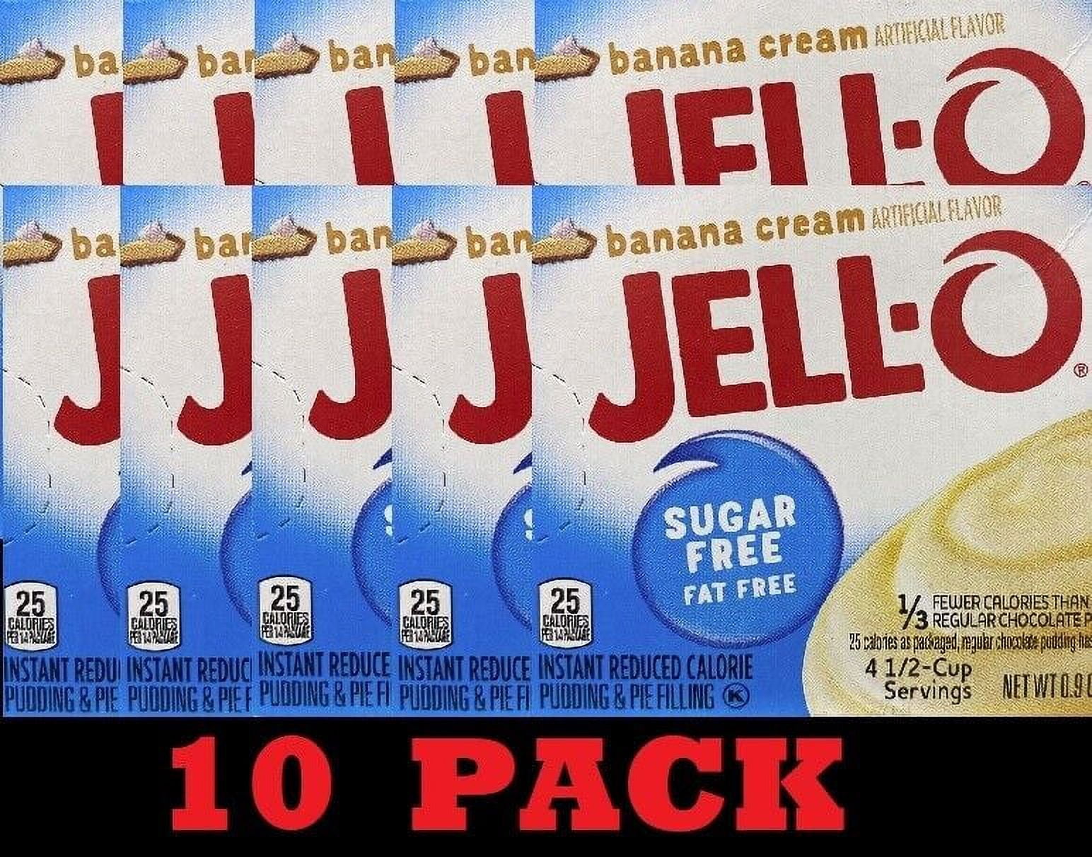 10x Jello BANANA CREAM SUGAR FREE Instant Pudding & Pie Filling Mix ...