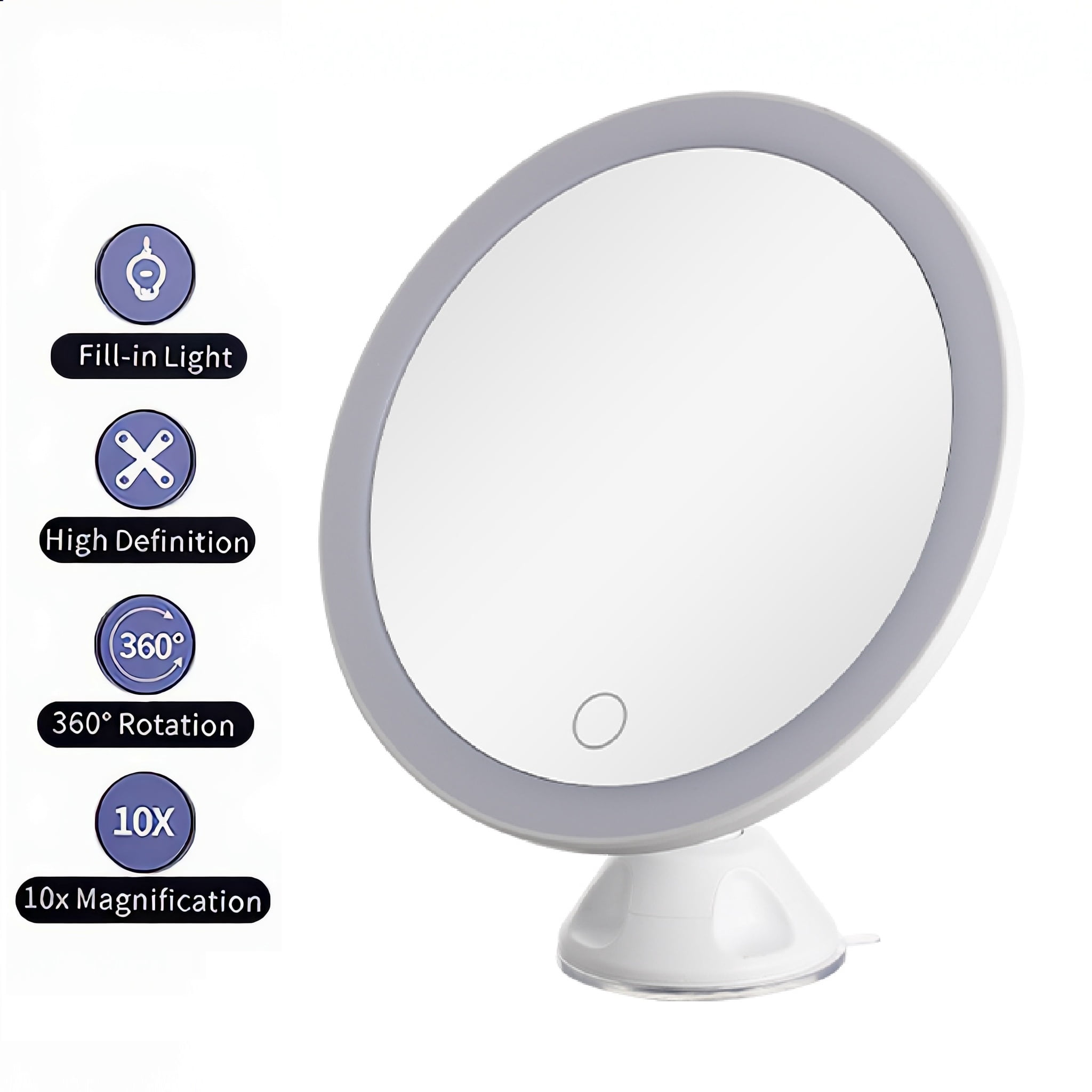 COWIN 10x Magnifying Lighted Makeup Mirror with 360° Rotation, Touch ...