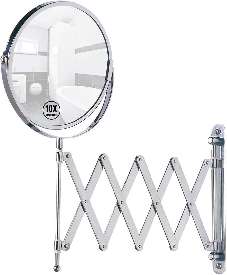 10x Magnifying Makeup Mirrors Wall Mount, Two Sided Bathroom ...