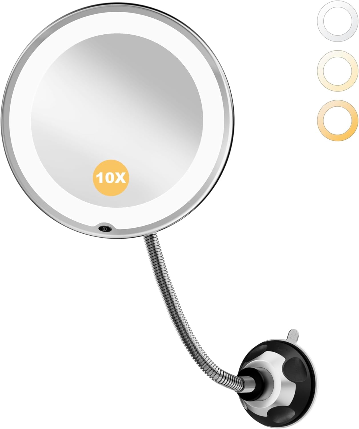 10x Makeup Mirror with Lights and Magnification,Flexible Gooseneck ...