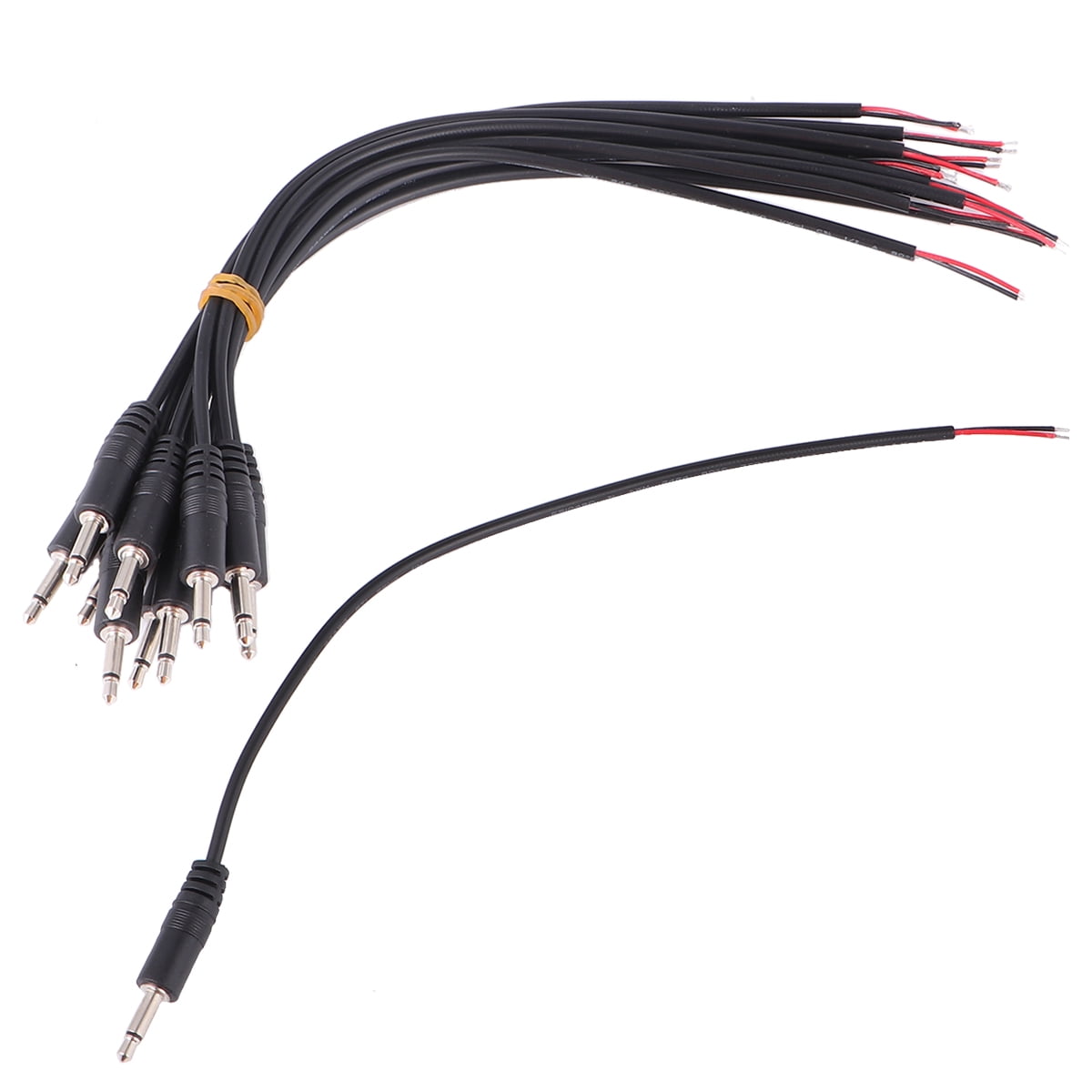 10x Male Plug to Bare Wire Open End Mono 3.5mm Plug Jack Connector ...