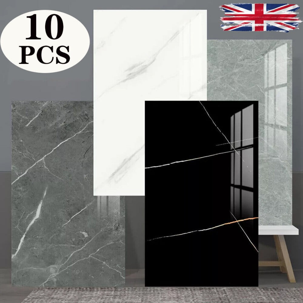 10x Marble Tiles Sticker Self-Adhesive Stick On Kitchen Home Wall ...