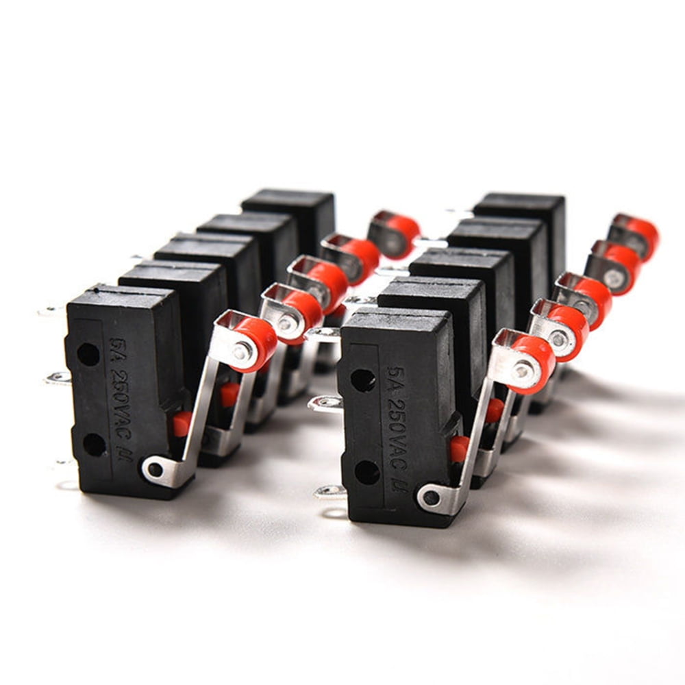10x Micro Switches Roller Lever Handle Spring 3-Pin AC 125V-250V 5A PCB ...