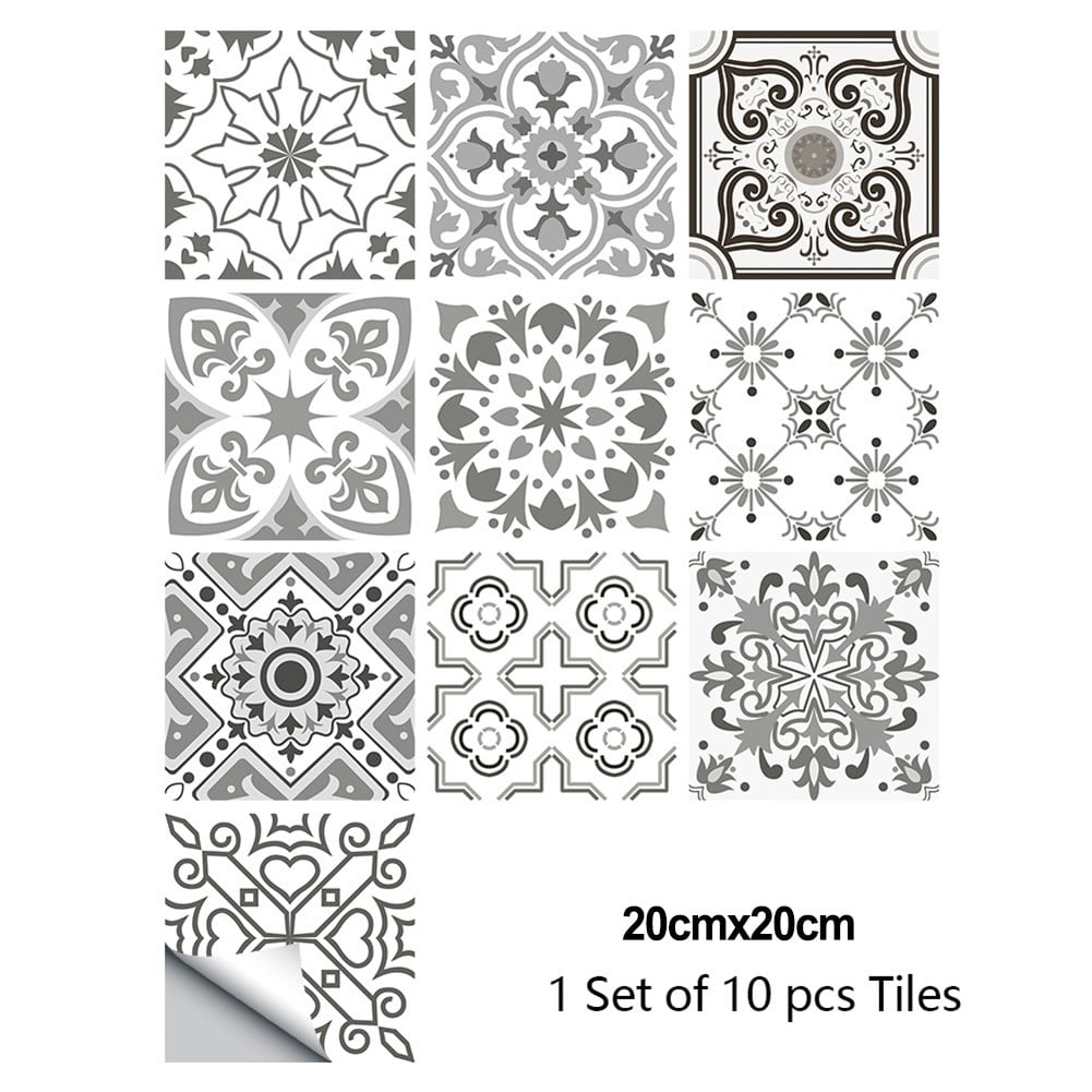 10x Mosaic Tile Stickers Stick For Kitchens Bathroom Walls Bedrooms ...