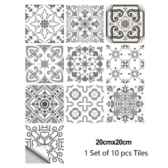10x Mosaic Tile Stickers Stick For Kitchens Bathroom Walls Bedrooms ...