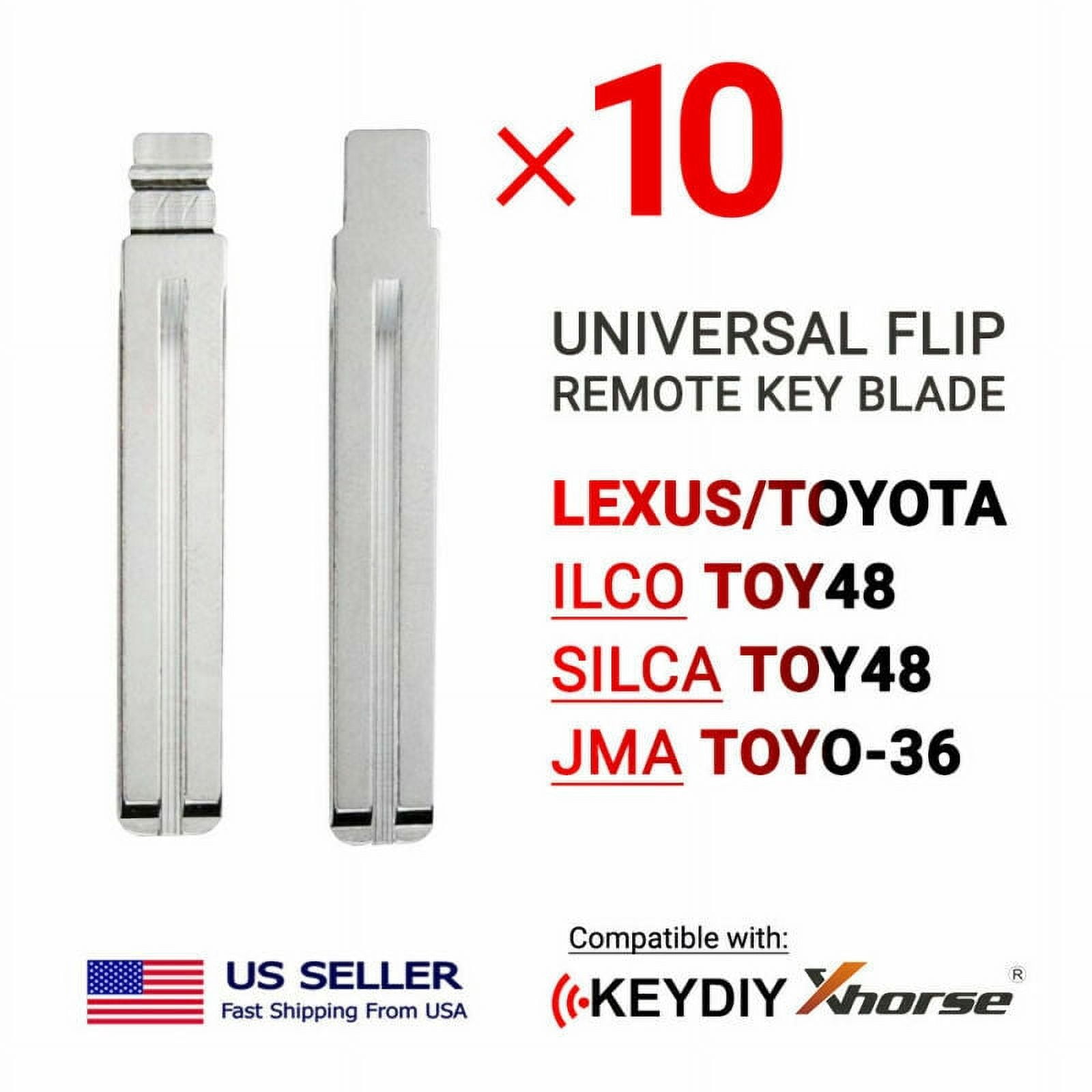10x New Uncut Universal Flip Remote Key Blade Lexus/Toyota Type TOY48 ...
