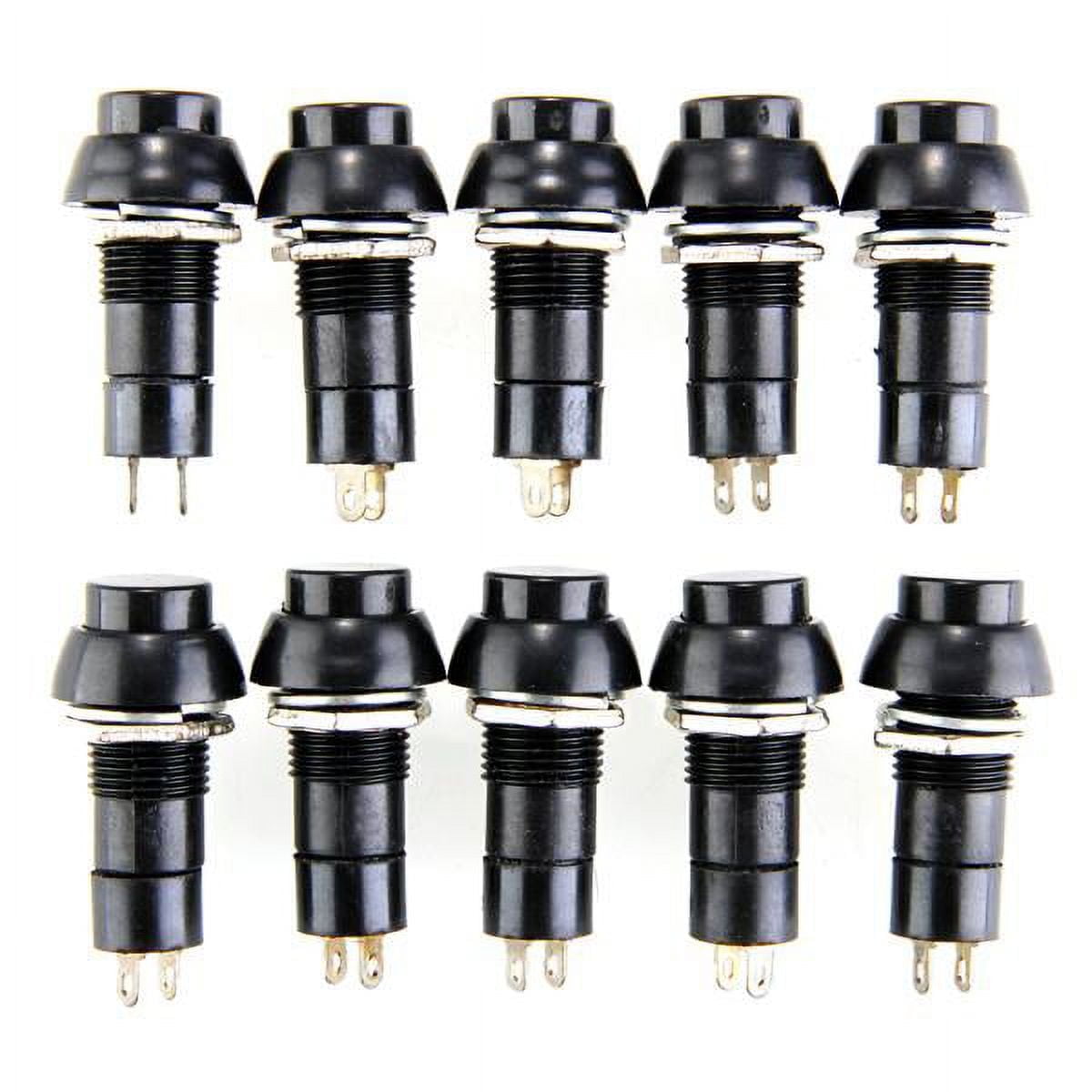 10x On/Off Push Button Switch Bolt-On Black Locking/Latching Car 12VDC ...