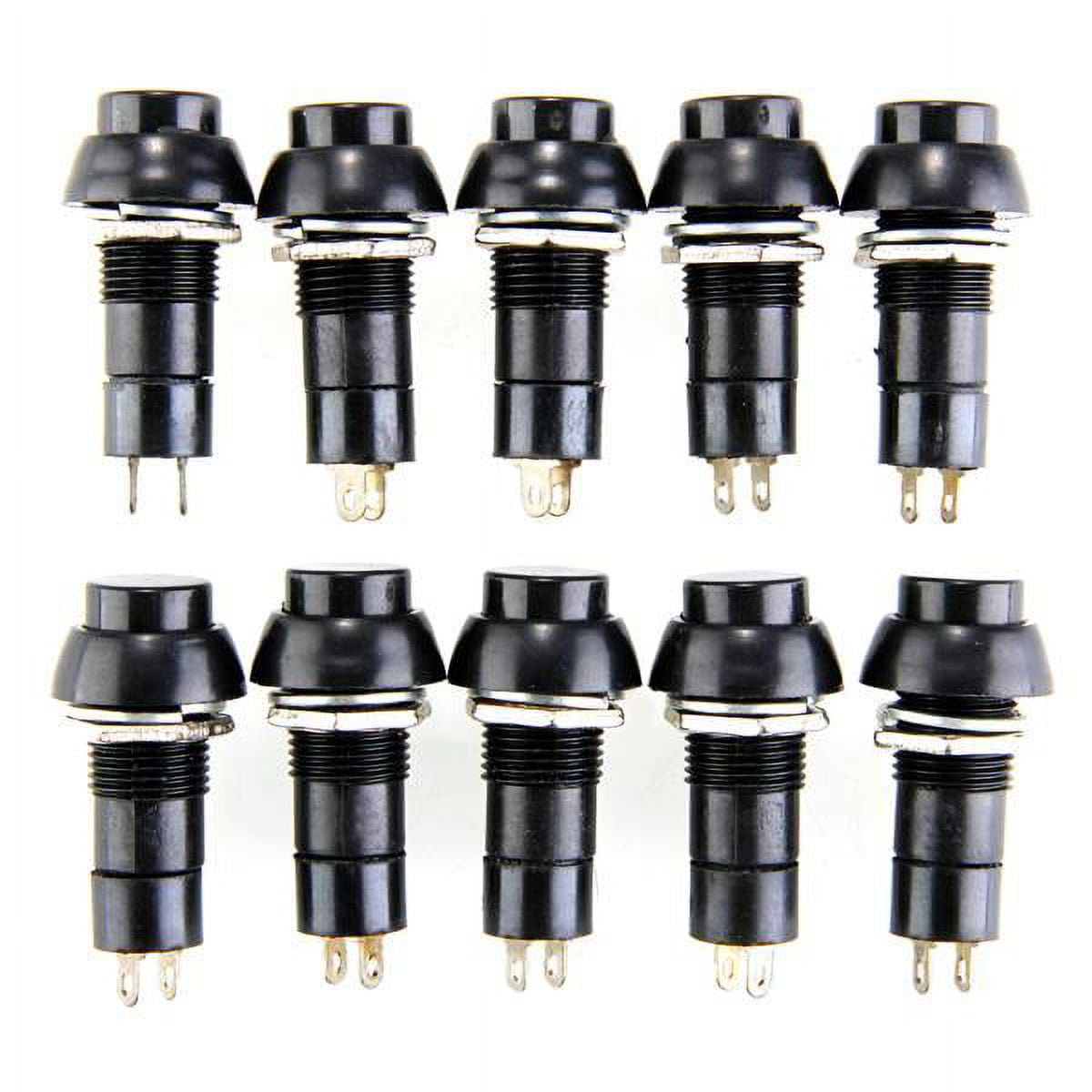 10x On/Off Push Button Switch Bolt-On Black Locking/Latching Car 12VDC ...