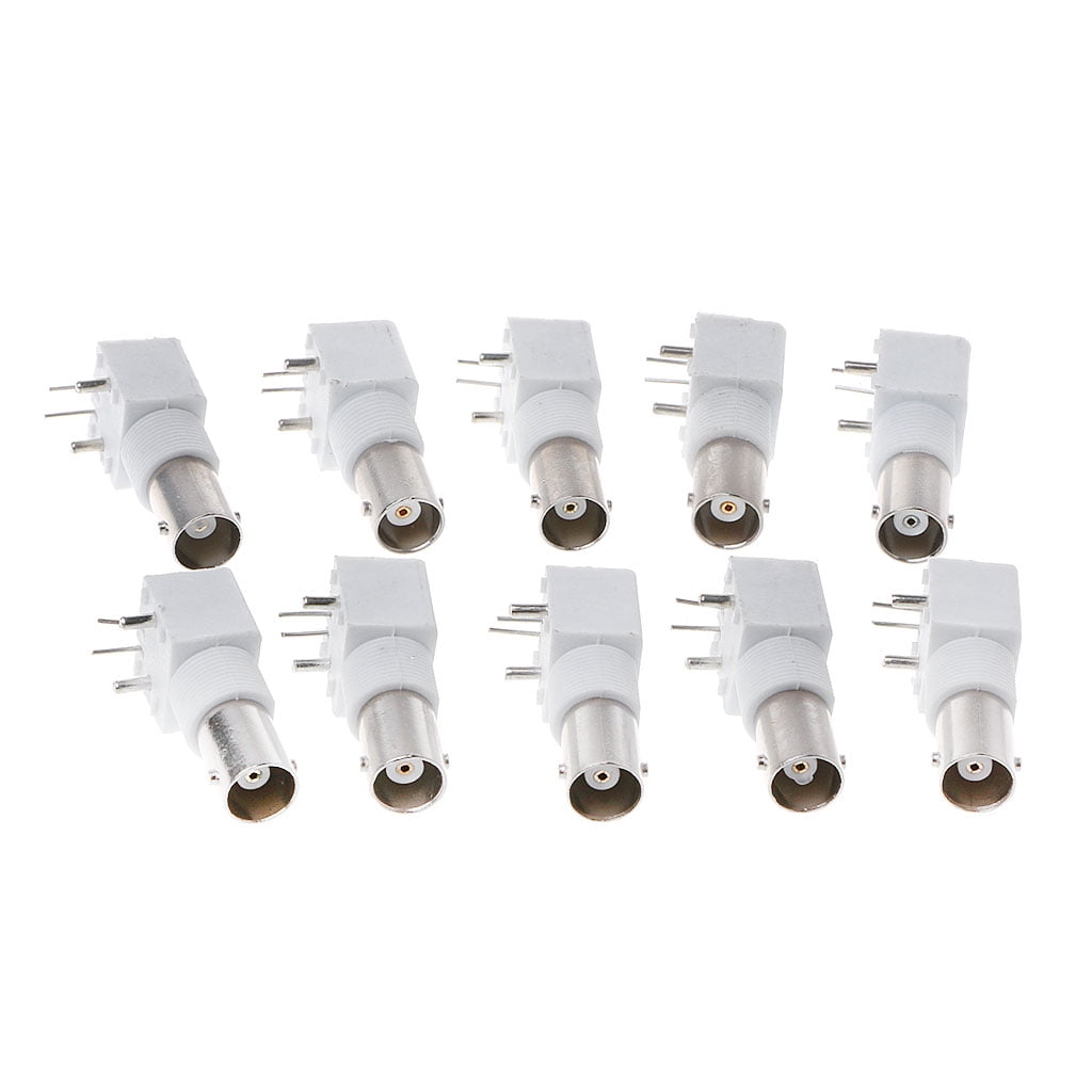 10x PC Board PCB Mount Right Angle BNC Female With Bulkhead Connector ...