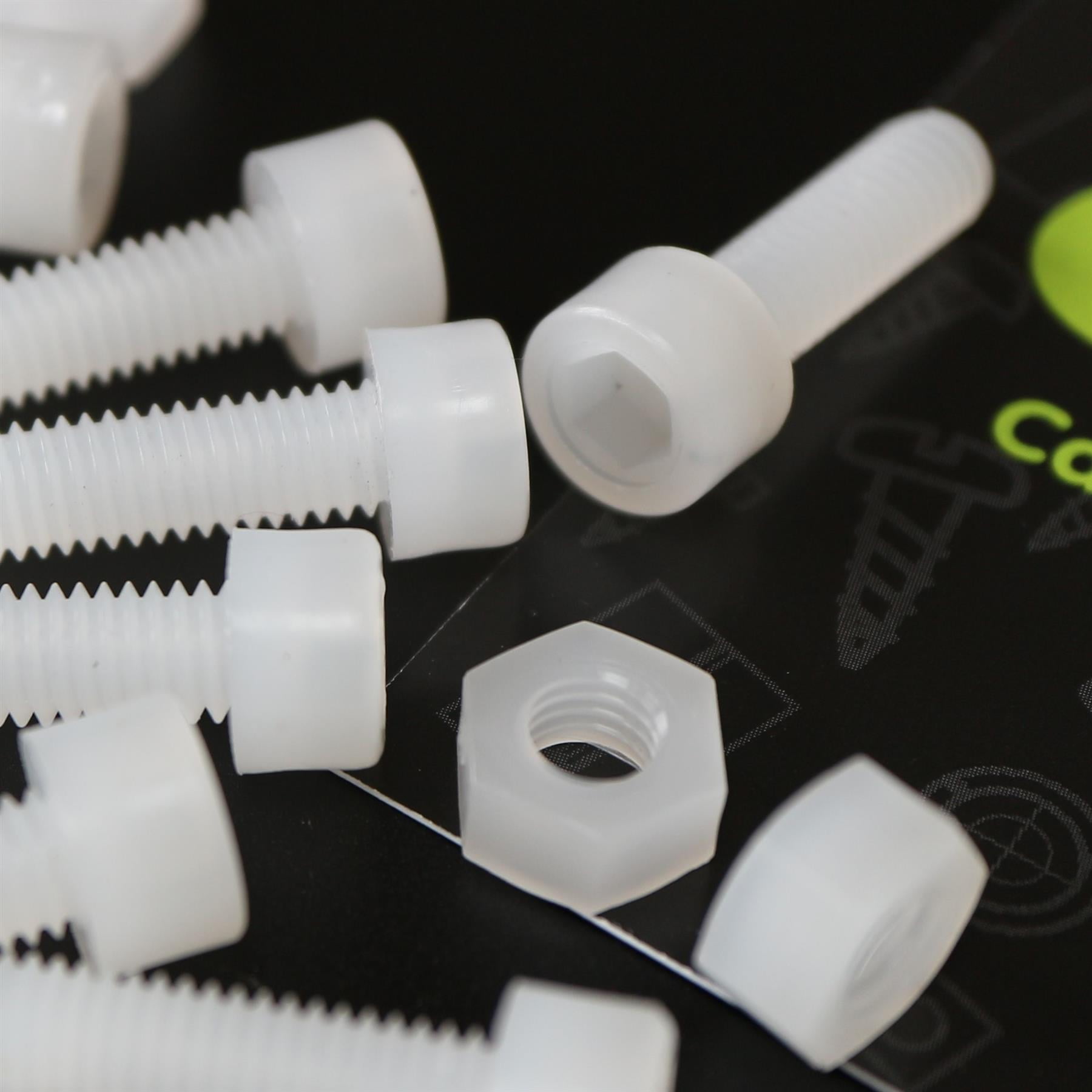 10x PVDF socket head, hex head, plastic machine screws, M6 x 20mm, Bolts, Washers and Nuts, (15/ ...