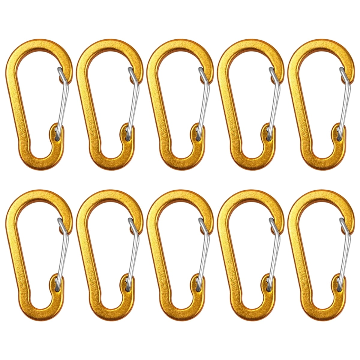 10x Pack 2" Gold Carabiner Aluminum D-Ring Keychain Spring Clip Latch ...
