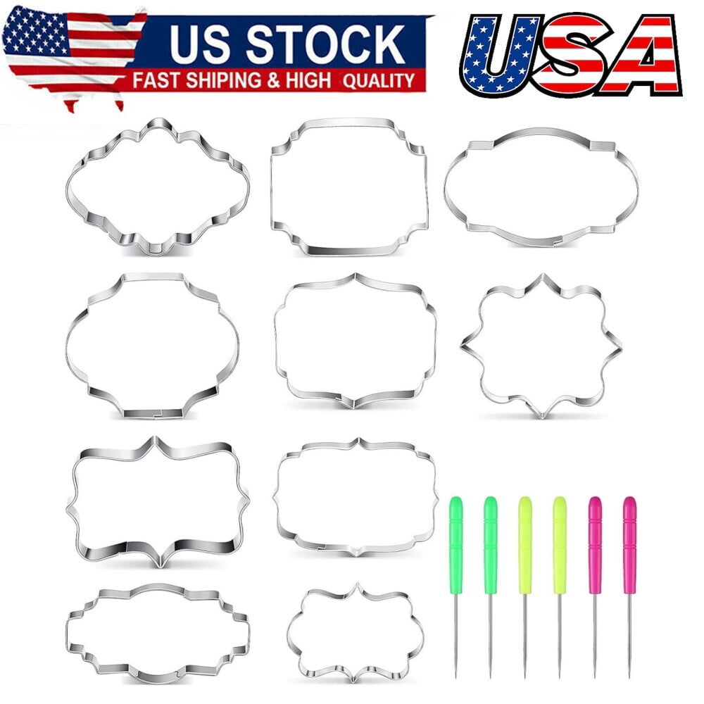 10x Plaque Frame Cookie Cutter Stainless Steel Biscuit Cutter Fondant ...