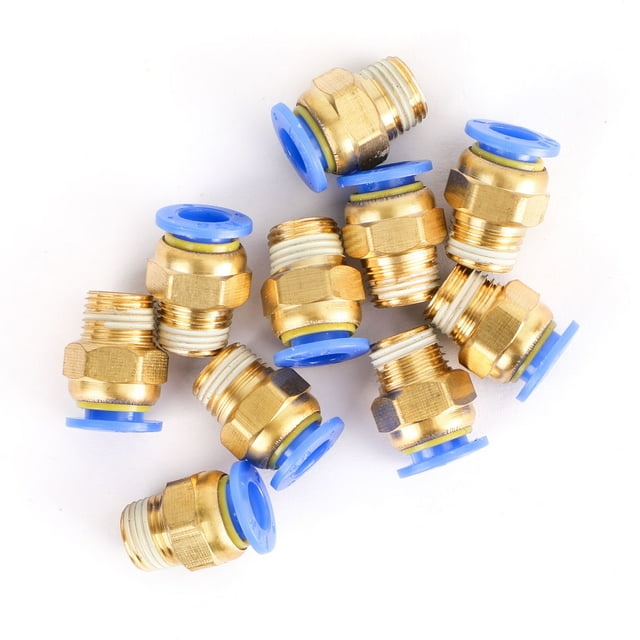 10x Pneumatic 6mm Tube X 1/8" NPT Male Connector Push In To Air Connect ...