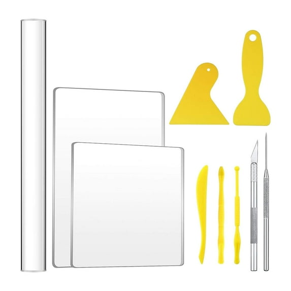 10x Polymer Clay Tool Set Clay Roller Acrylic Sheet Backing Board for ...