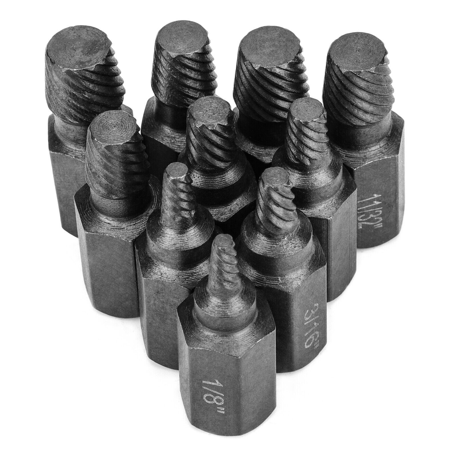 10x Premium Alloy Steel Screw Extractor Set Internal Left-Handed Spiral ...