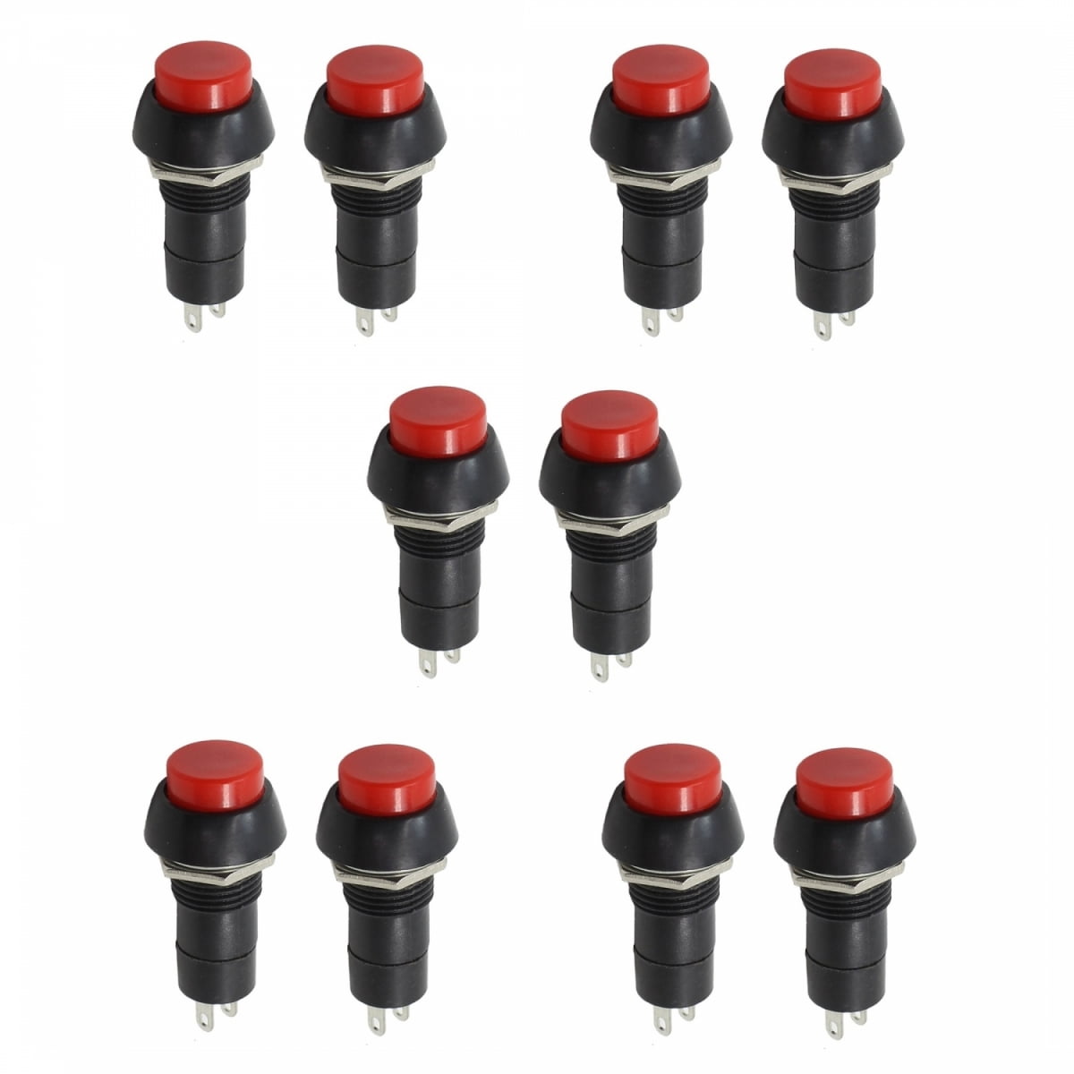 10x Red Momentary Push Button Switch Reset Horn AC 1.5A 125V/3A 250V ...
