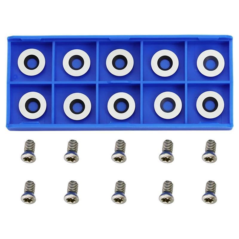 10x Round Carbide Insert Cutters 12mm R5 Replacement for Lathe Wood ...