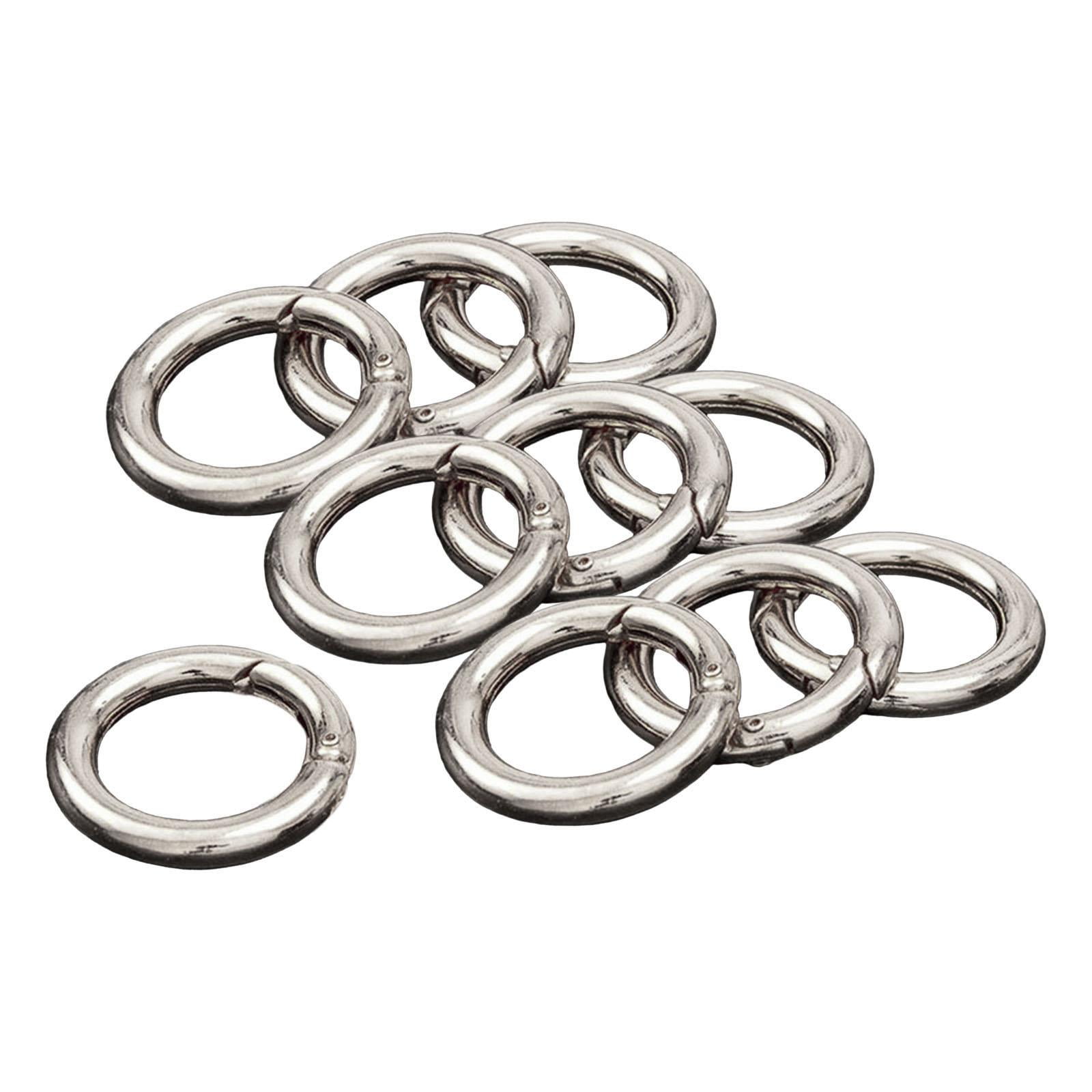 10x Round Spring Snap Hooks Carabiner Clip DIY Metal Buckle Spring ...