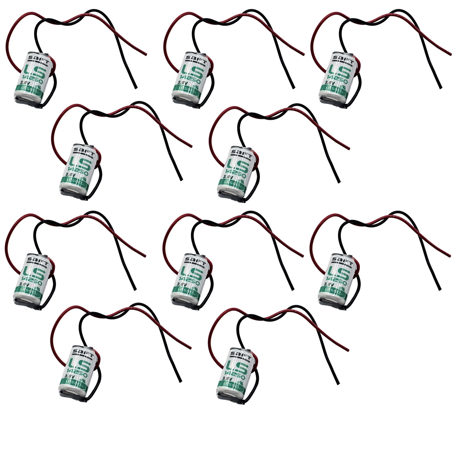 10x SAFT LS14250_WIRE 1/2AA 3.6V 1200mAh Primary Lithium Cell - Walmart.com