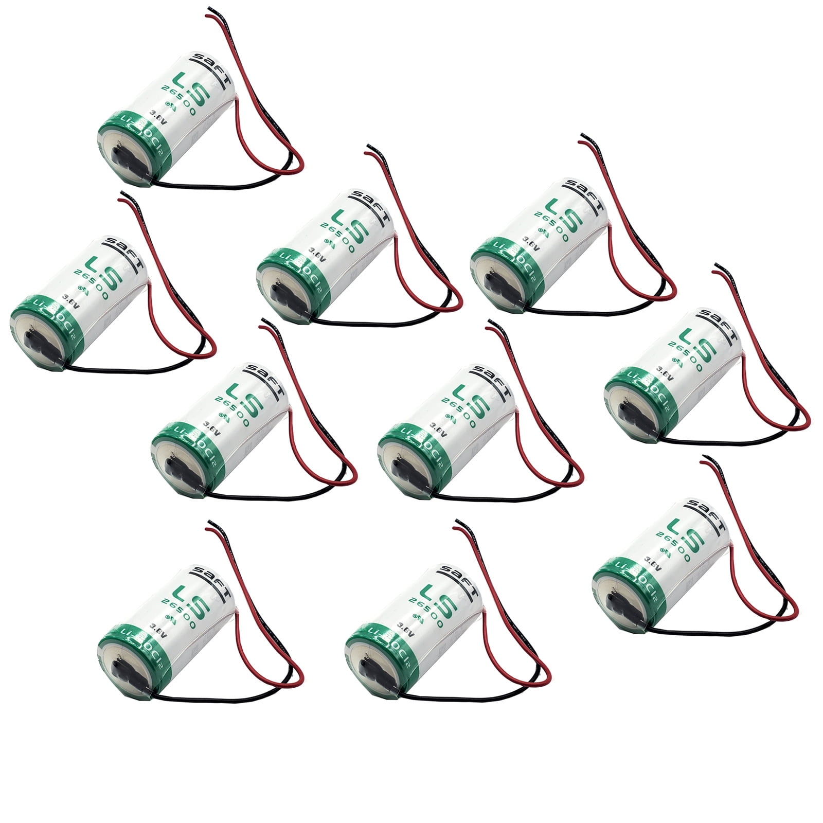 10x SAFT LS26500_WIRE Size C 3.6V 7700mAh Primary Lithium Cell ...