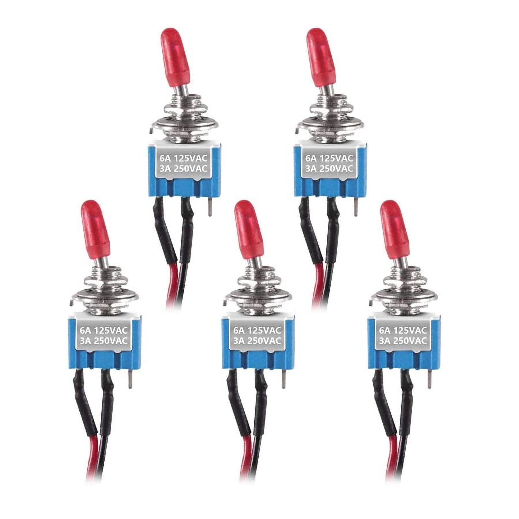 10x SPST Toggle Flip Switch Pre-Wired On/Off Metal Boat/Car/Truck Bolt ...