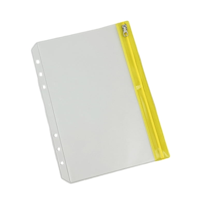 10x/Set Binder Pockets Zipper Binder Pouch Folders Loose Leaf Bags with ...