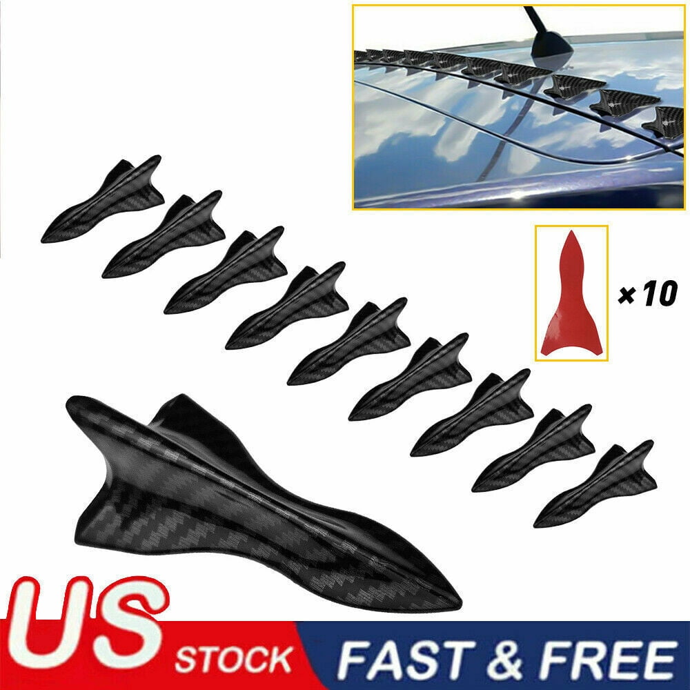 10x Shark Fin Diffuser Vortex Generator Carbon Fiber For Car Roof ...