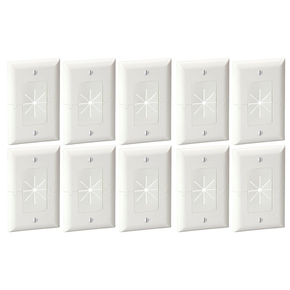 10x Split Wall Plate 1-Gang Flexible Opening Low Voltage Audio Video ...