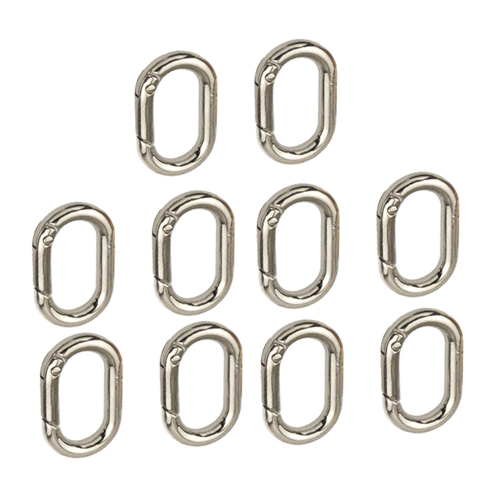 10x Spring Oval Rings Spring Clip Oval Carabiner 1 inch Snap for ...