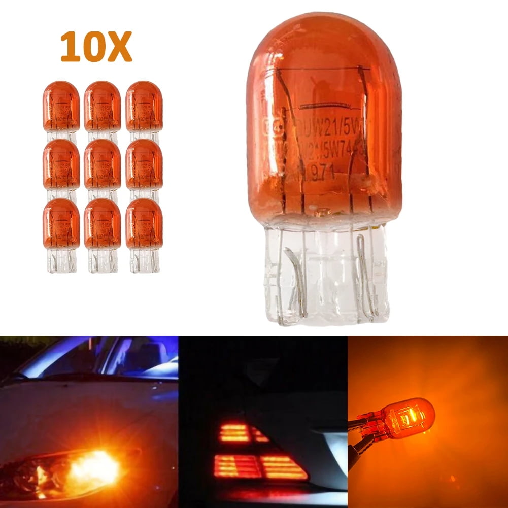 10x T20 Car/Truck Bulb Brake Light Turn Signal Halogen Orange 12V DC ...