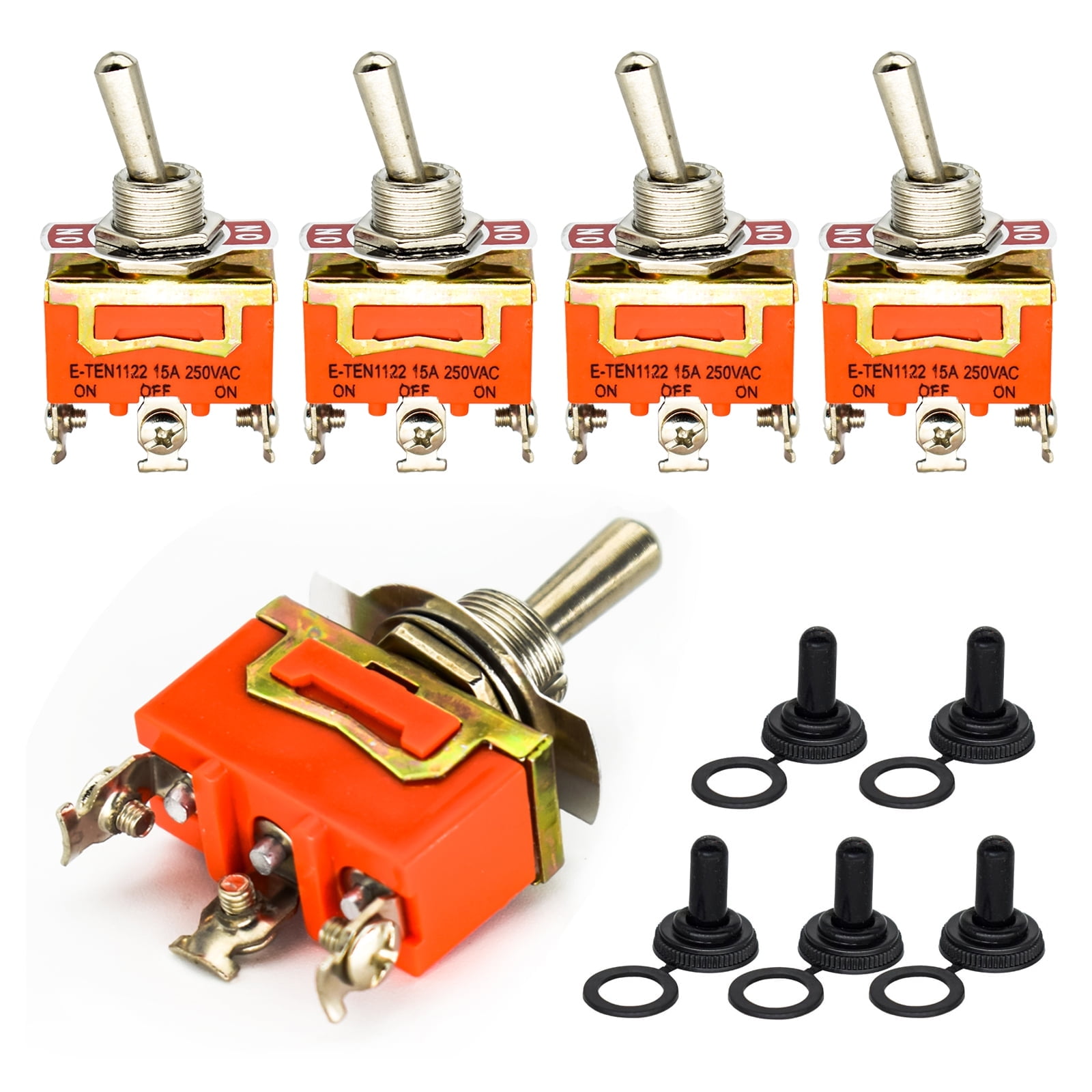 10x Waterproof Toggle Flick Switch ON/OFF/ON Car Dash Light Metal ...