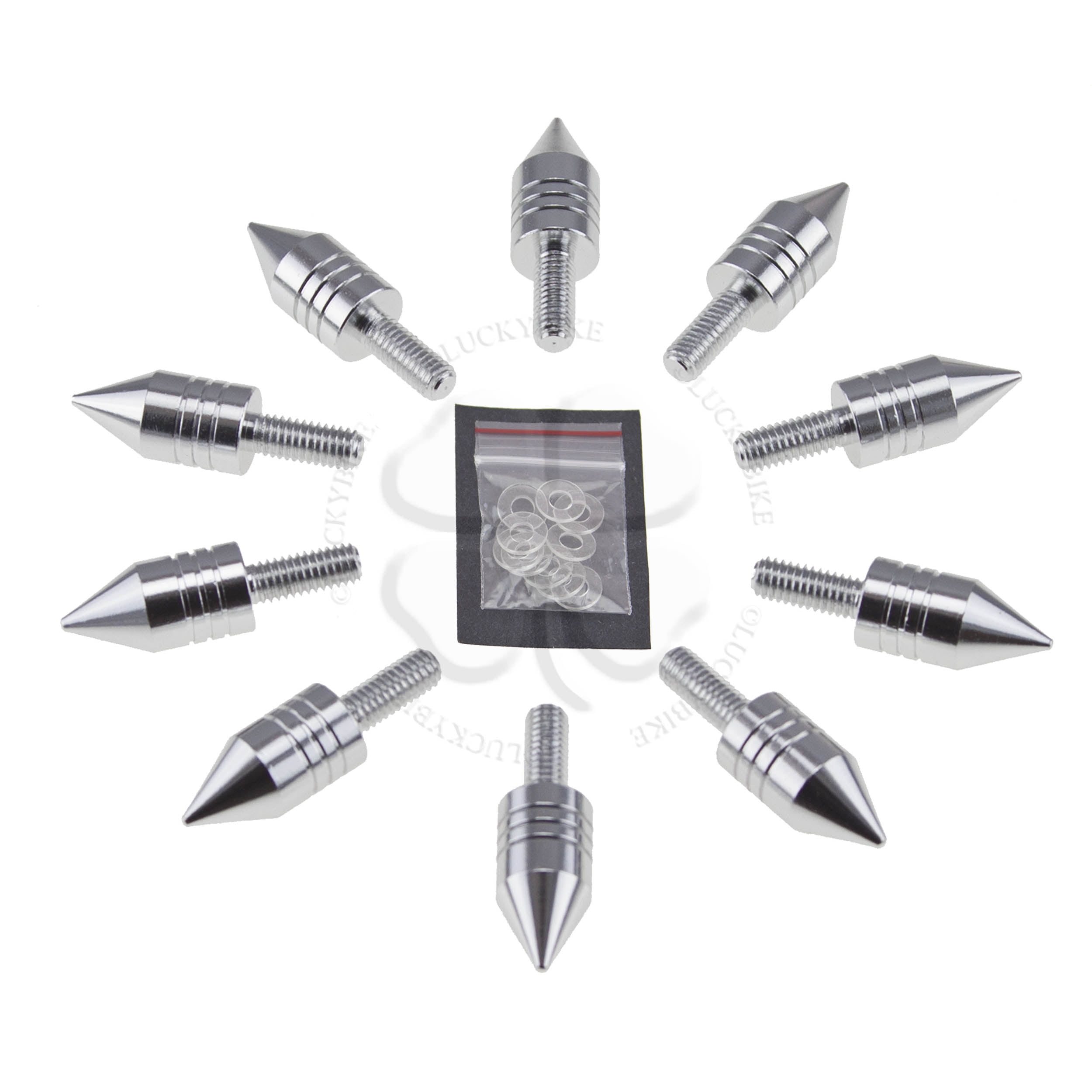 10x Windscreen Spike Bolt Kit Chrome CBR Stud M6 x 1.25p Wellnut ...