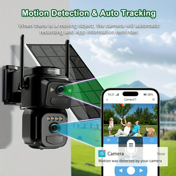 [10x Zoom] Dual-lens Design, 360-degree Low-power Cctv Solar Panel ...