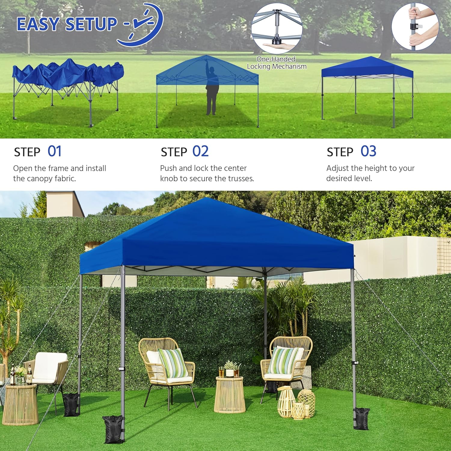 10x10 1-Person Setup Pop Up Canopy Tent, Instant Portable Commercial ...