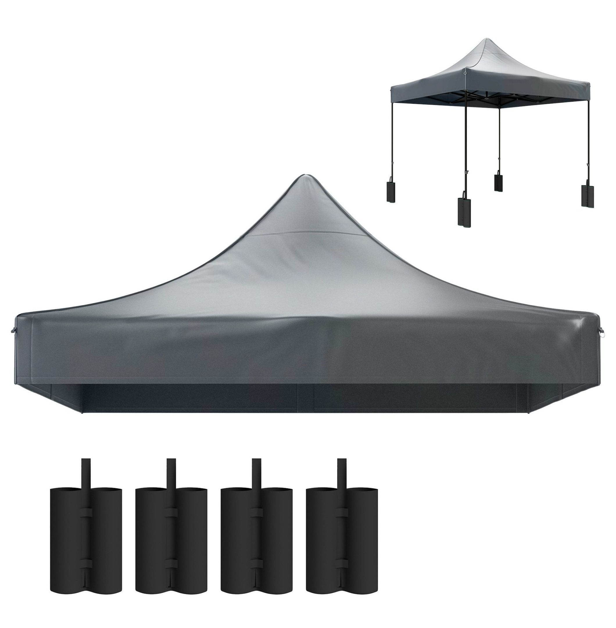 10x10 Canopy Replacement Top, Dark Gray - UPF50+ Protection with Sand ...