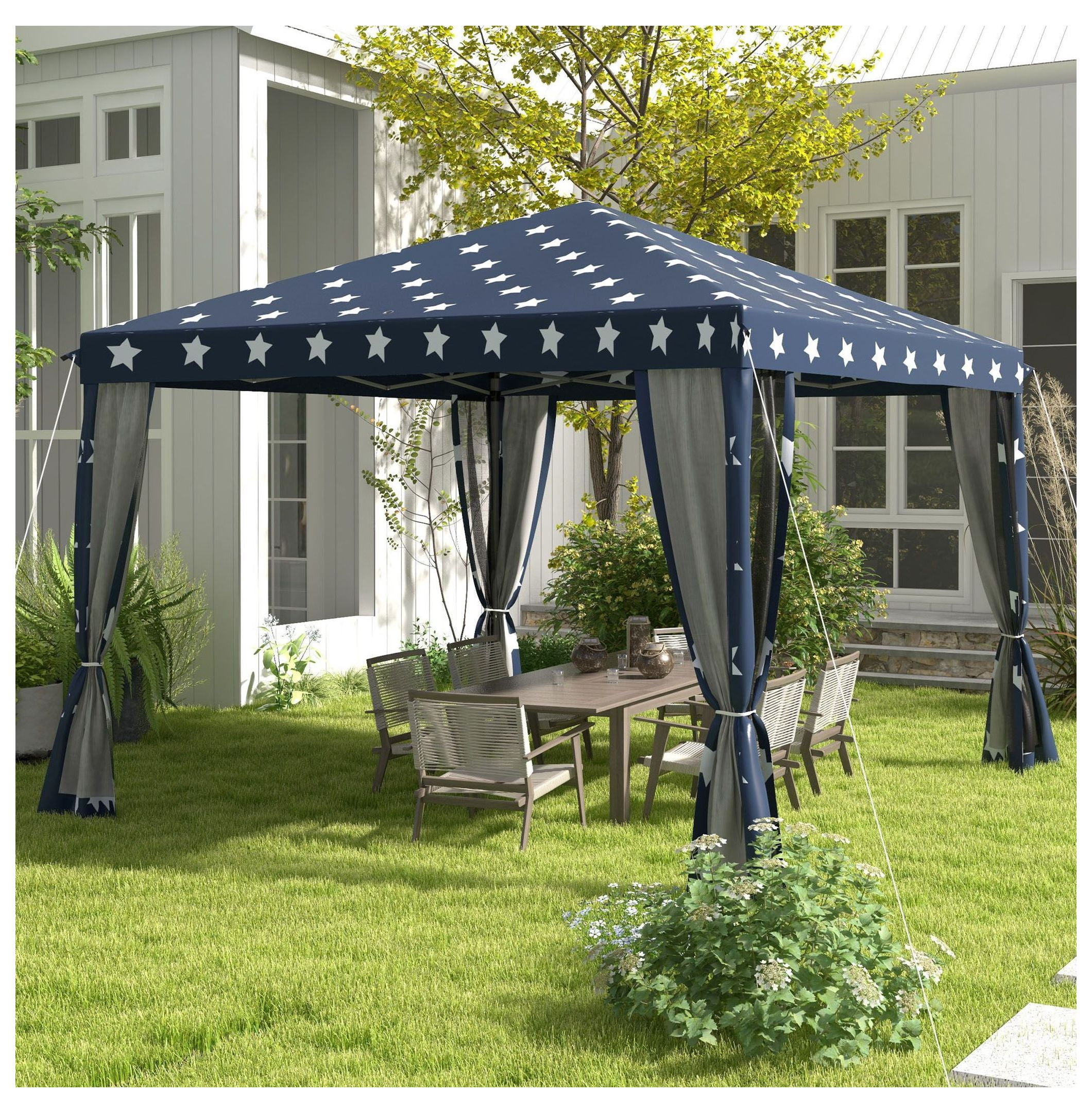 10x10 Canopy Tent with Netting, Ez Up Gazebo Screen House, Height ...