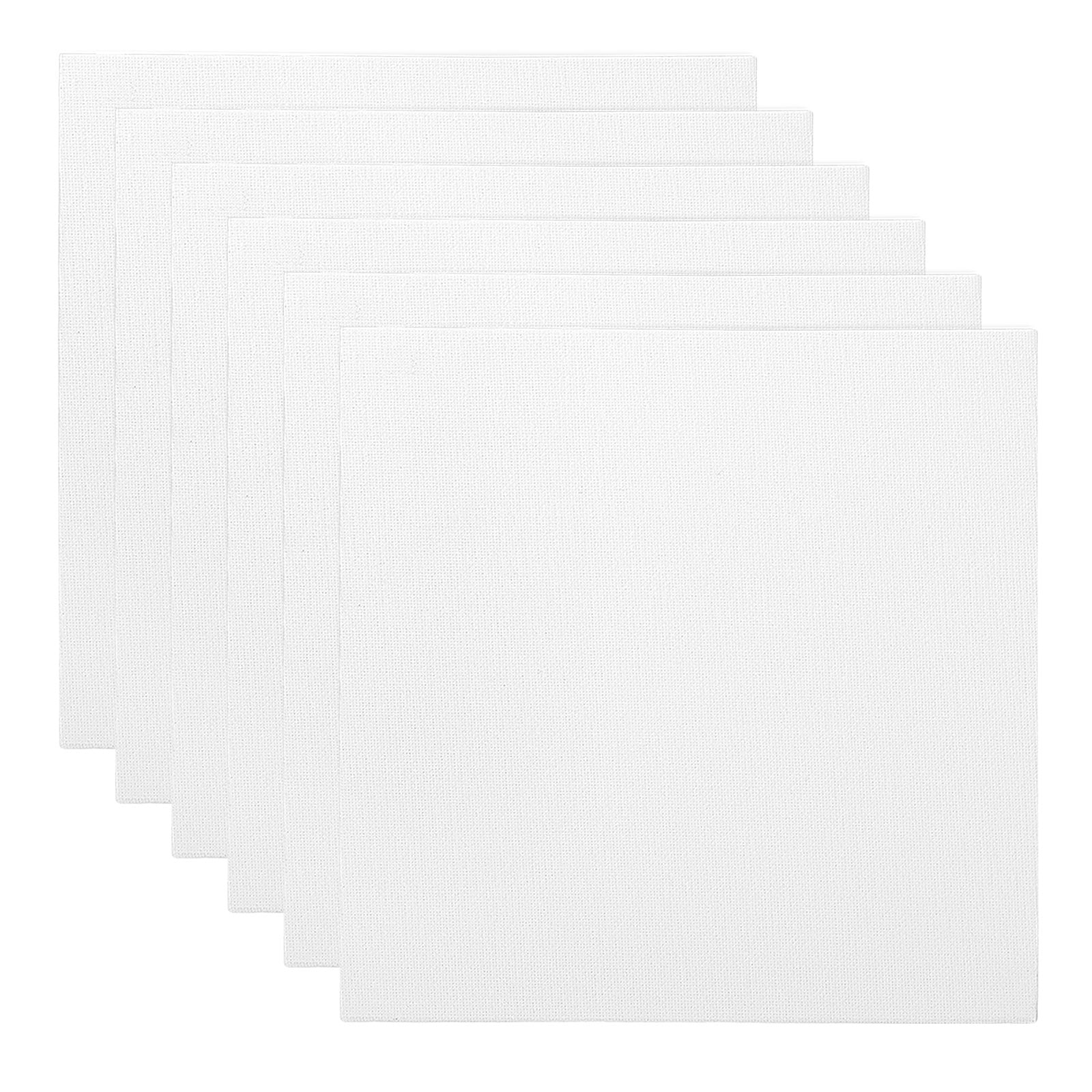 10x10" Canvas Boards for Painting, 6 Pack 100% Cotton Square Triple ...