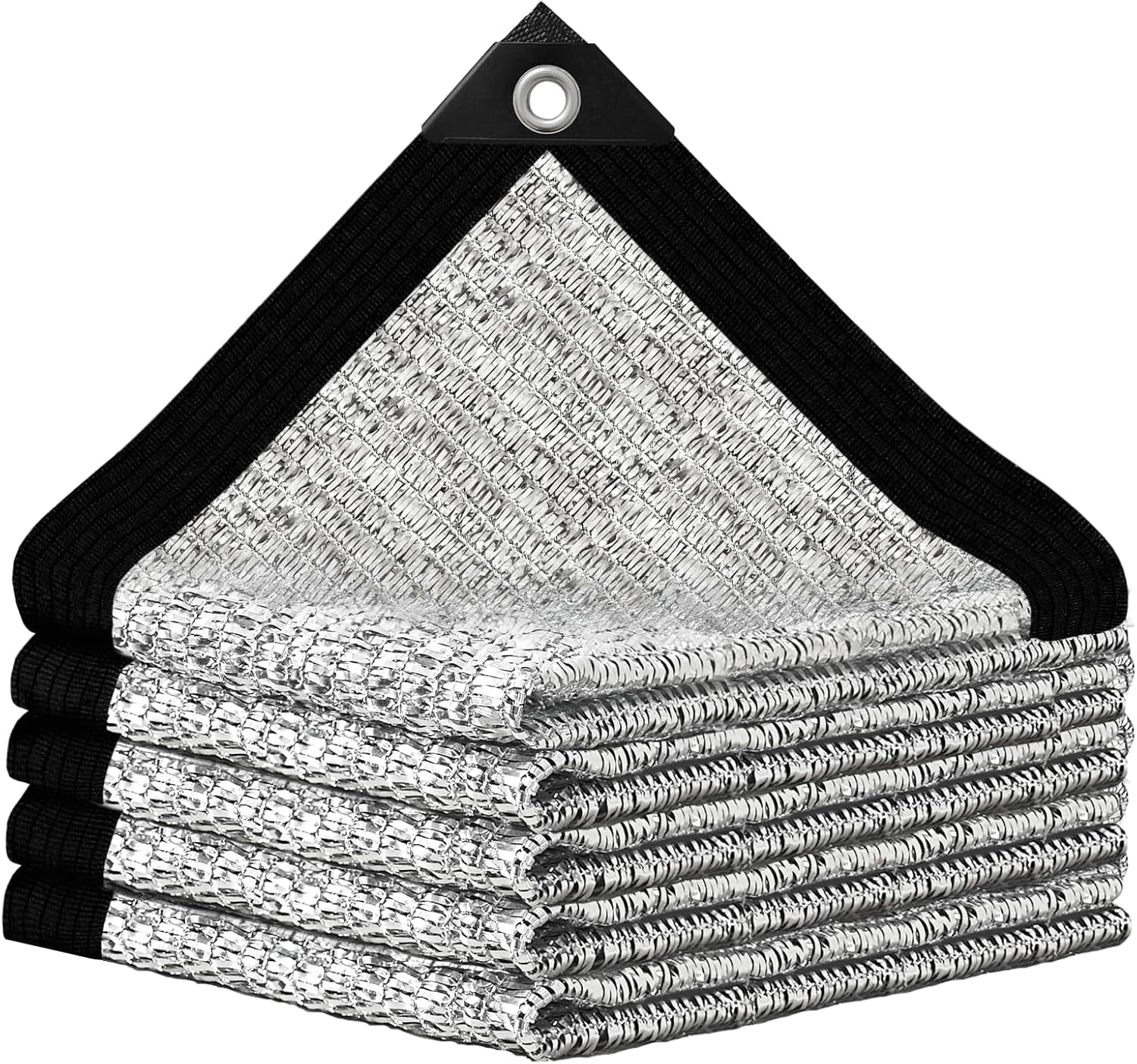 10x10' Durable Mesh Shade Cloth – Silver Aluminum, 80% Reflective Tarp ...
