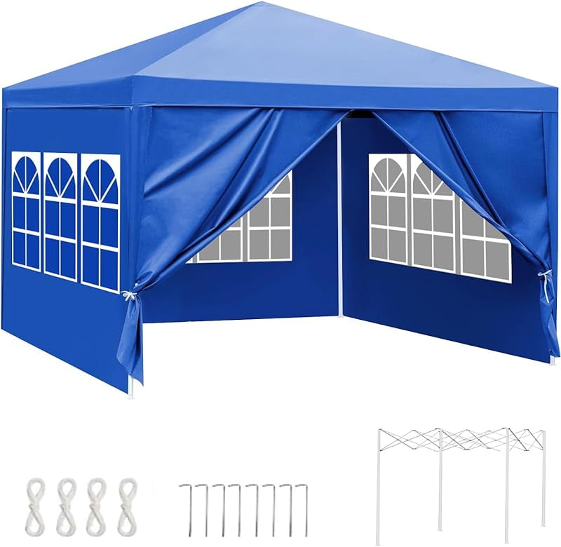 10x10 FT Heavy Duty Gazebo Canopy Party Tent, Pop-up Instant Portable ...