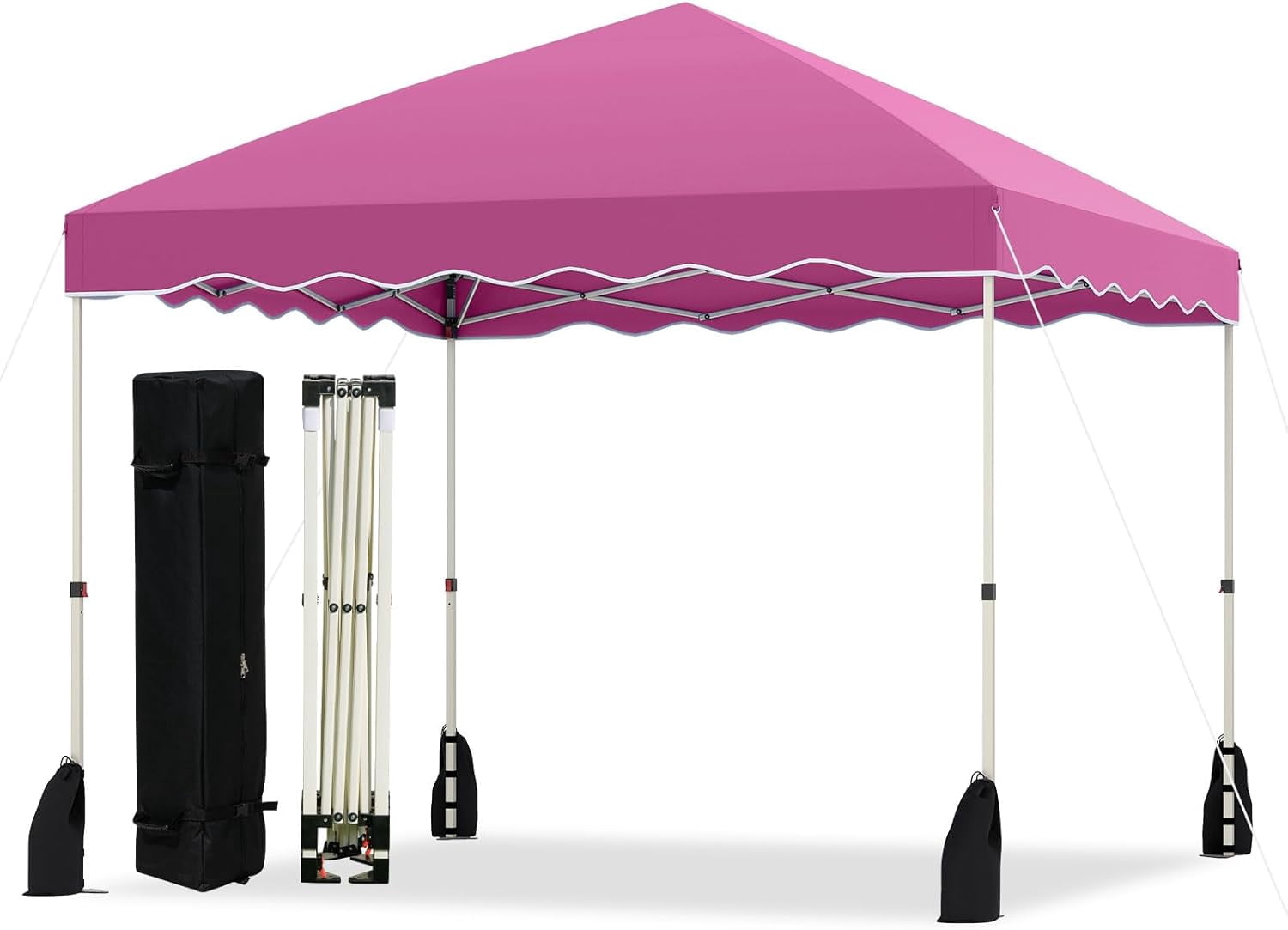 10x10 FT Pop Up Canopy, UPF50+ Easy Set up Instant Tent with Wheeled ...