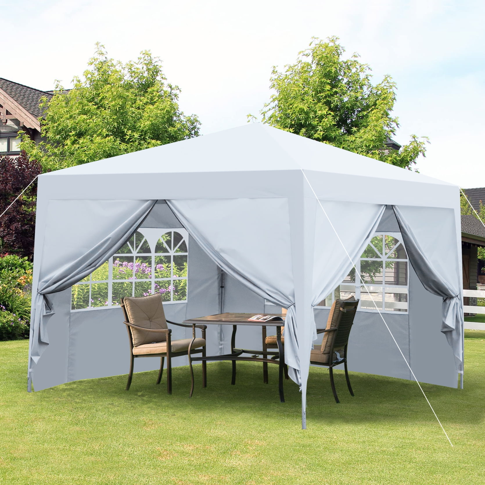 10x10 FT Pop Up Canopy Tent, Portable Commercial Instant Shelter ...